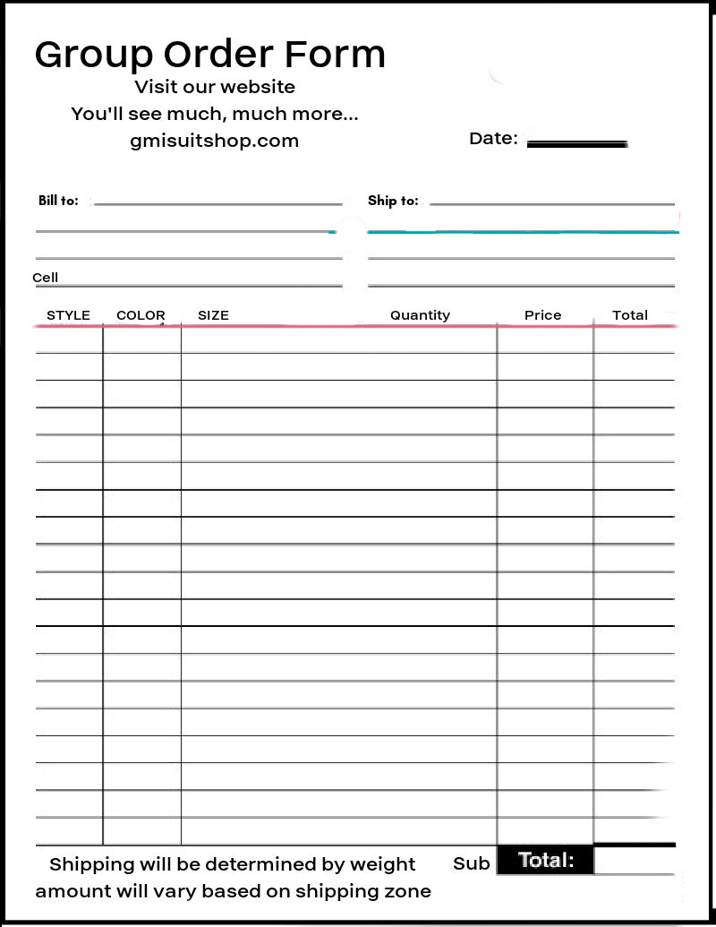 GROUP ORDER FORM – GMI SUIT SHOP